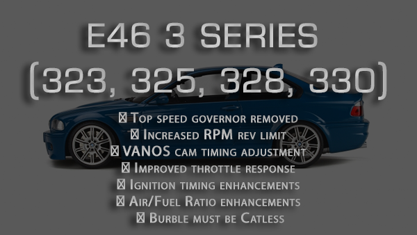 Performance tune for BMW E46 - 3 Series - (1999-2006) | RKTunes